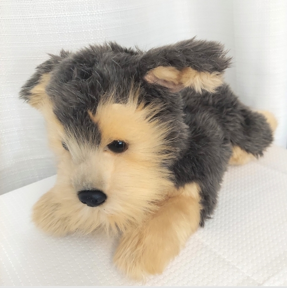 Aurora | Toys | Yorkie Stuffed Plush Dog Yorkshire Terrier Laying Puppy ...